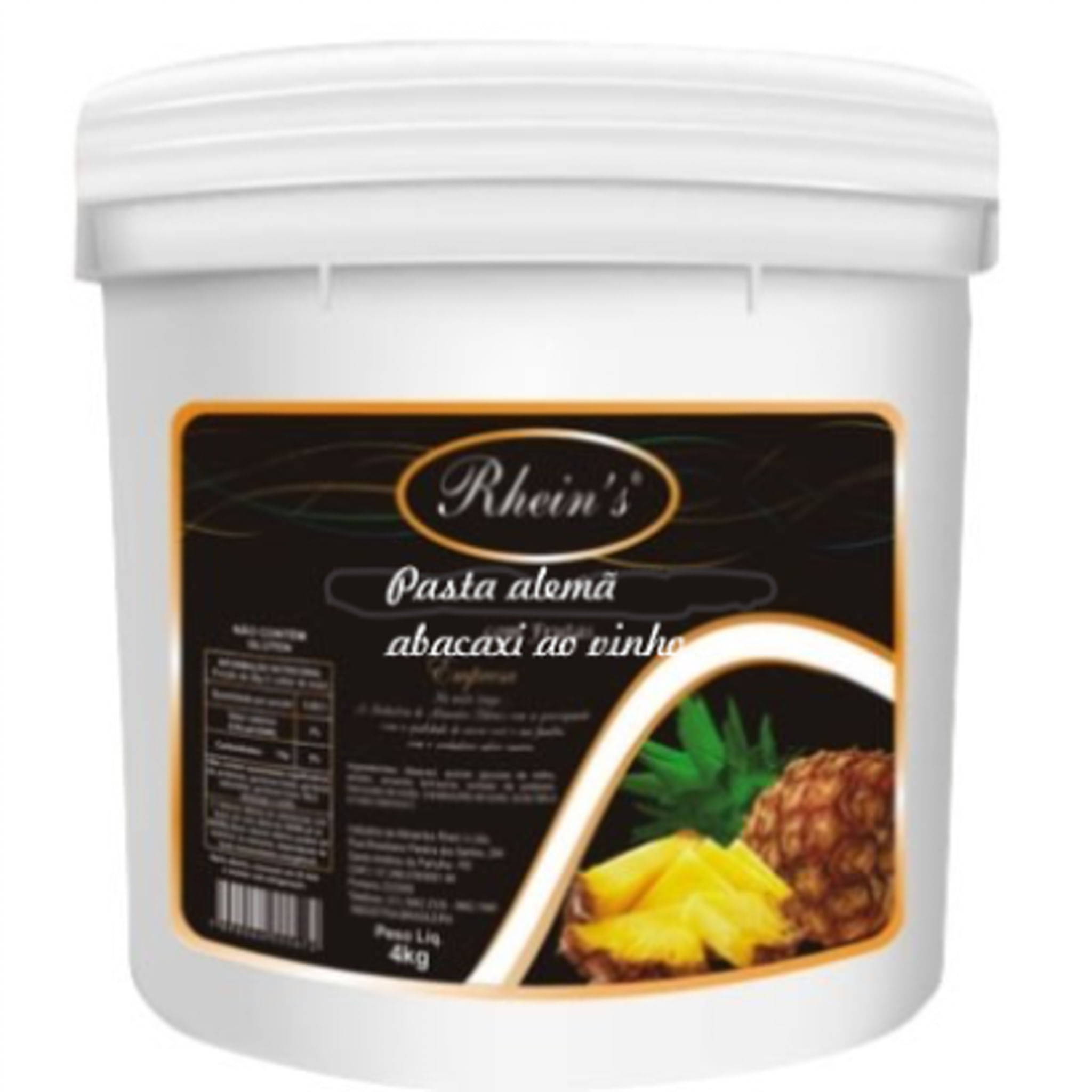 Pasta Alemã Com Fruta Abacaxi 4kg Rhein´S