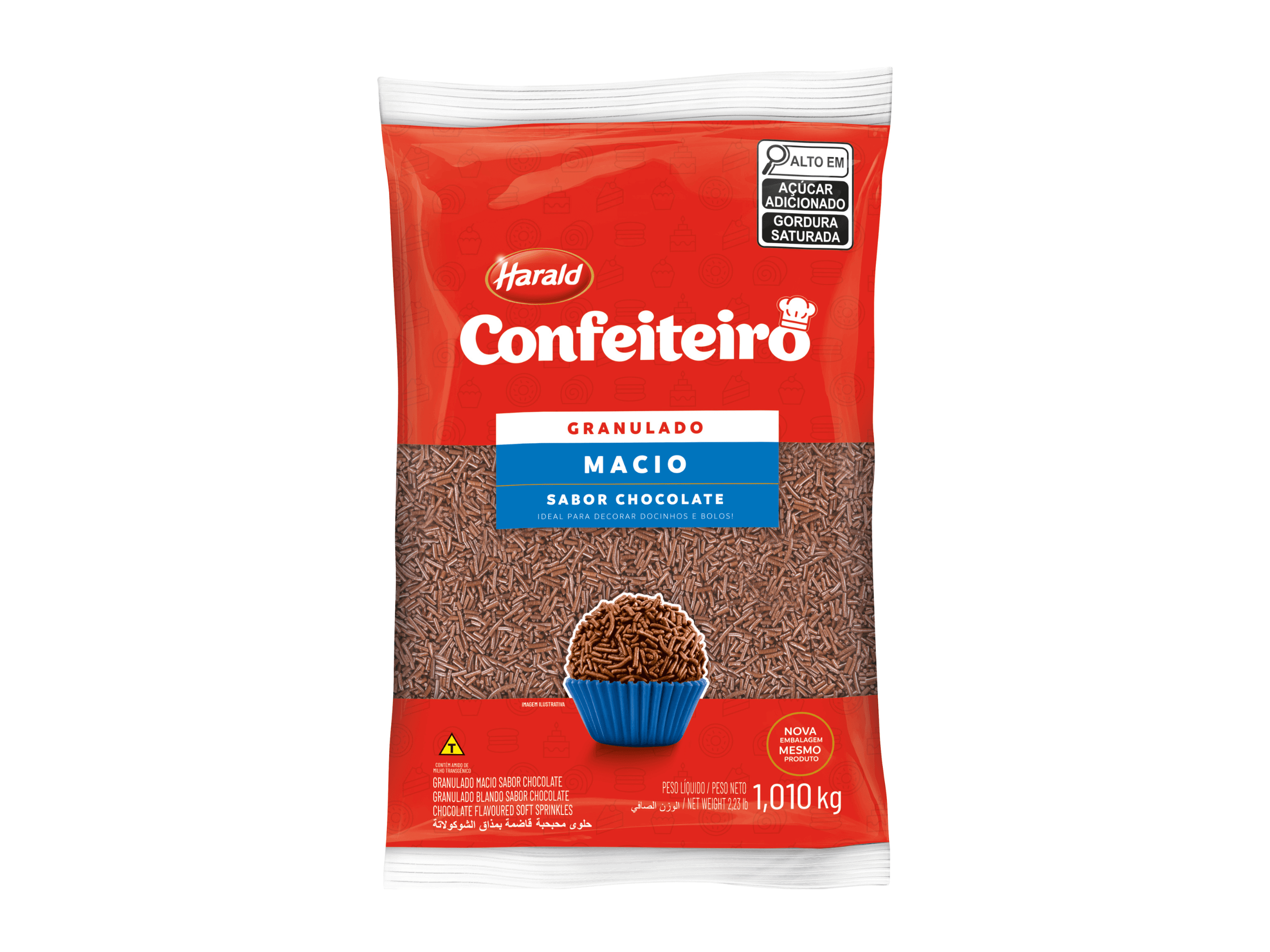 Granulado Macio Sabor Chocolate Confeiteiro 1,010Kg Harald