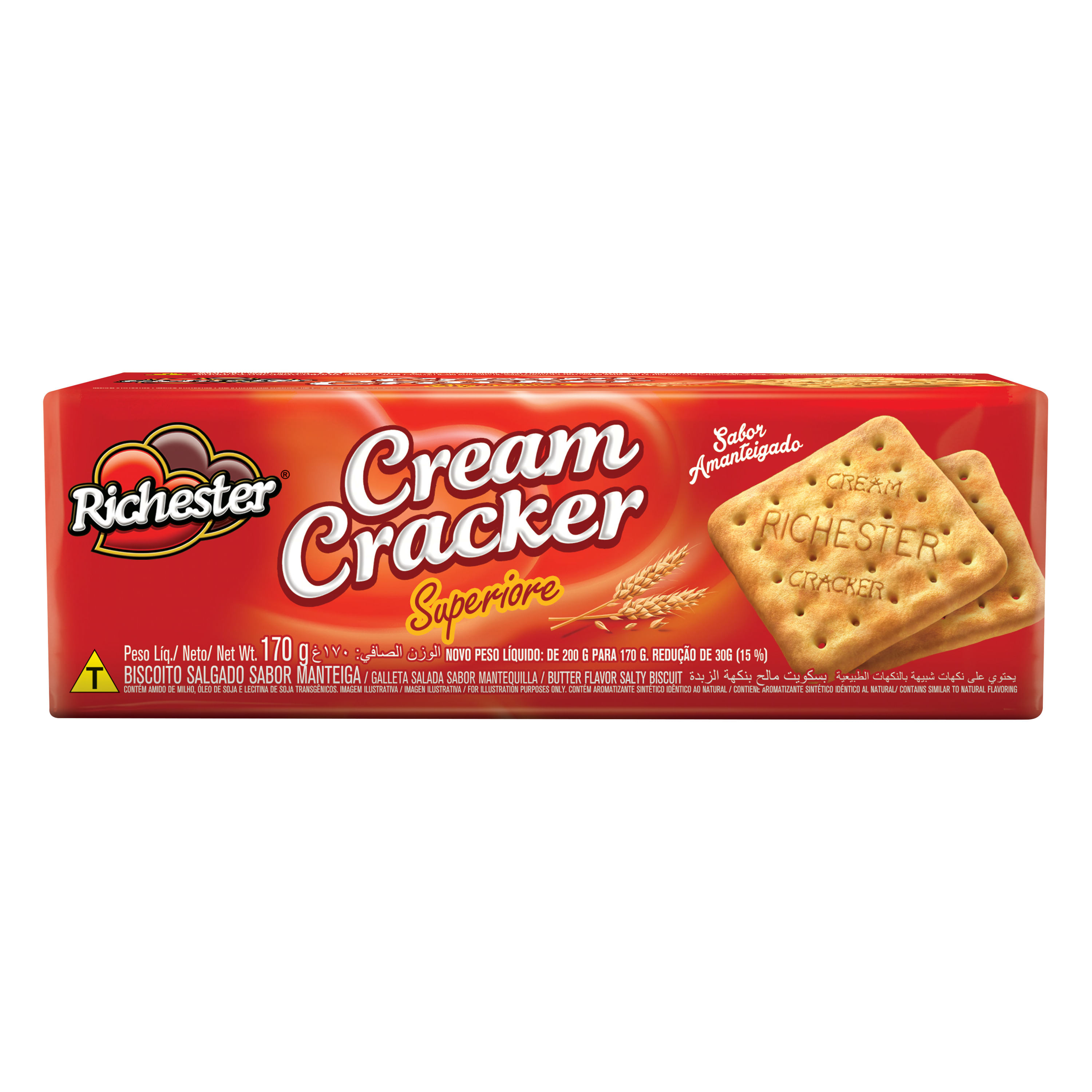Biscoito Cream Cracker Superiore 170G - Richester