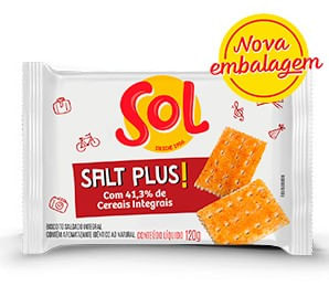 BISCOITO SOL SALT INTEGRAL 120G J.MACEDO