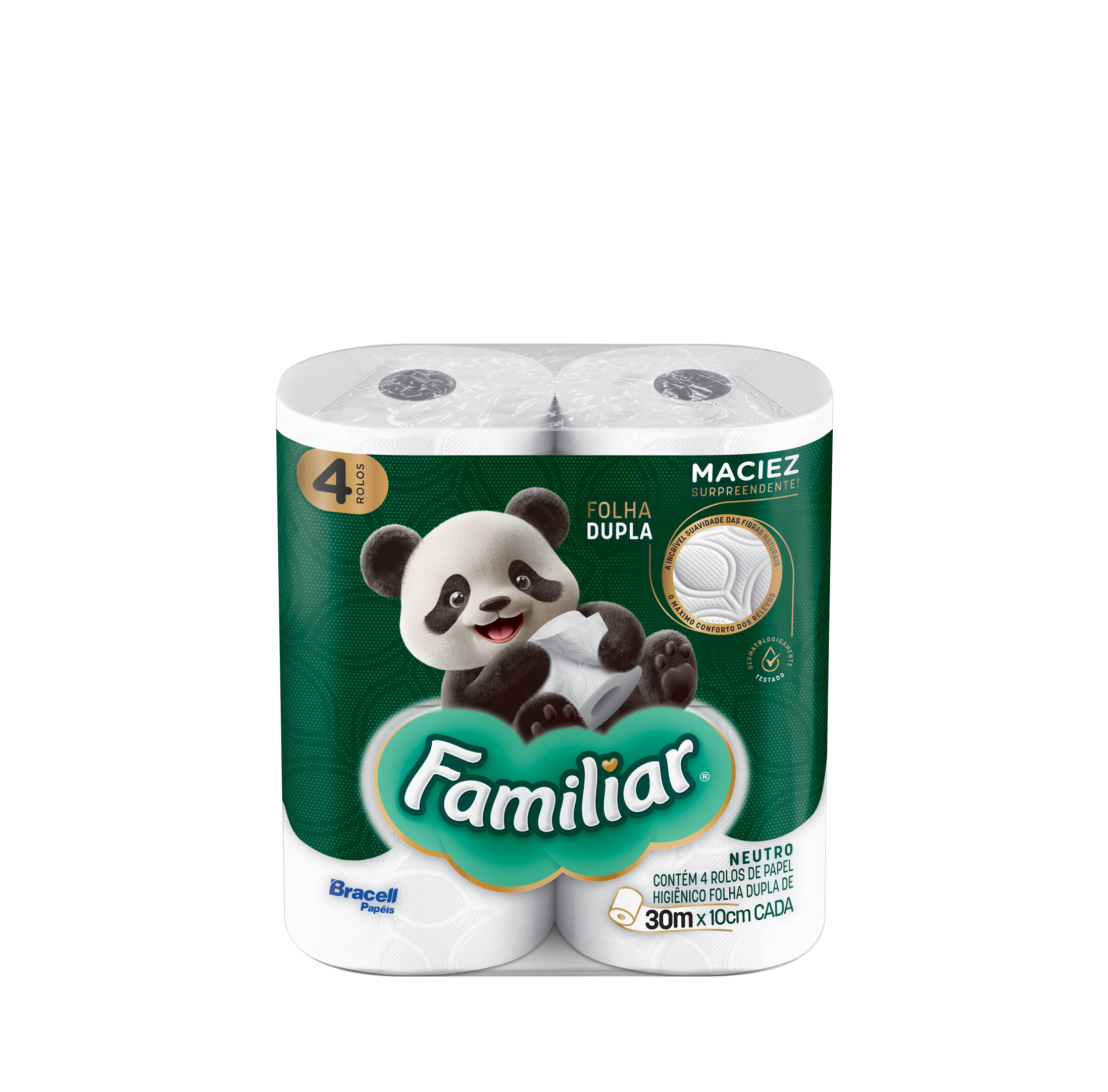PAPEL HIGIENICO FOLHA DUPLA 30M 4 ROLOS FAMILIAR